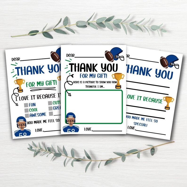 Sports PRINTABLE Bundle Kids Thank You Cards for Toddler - Etsy