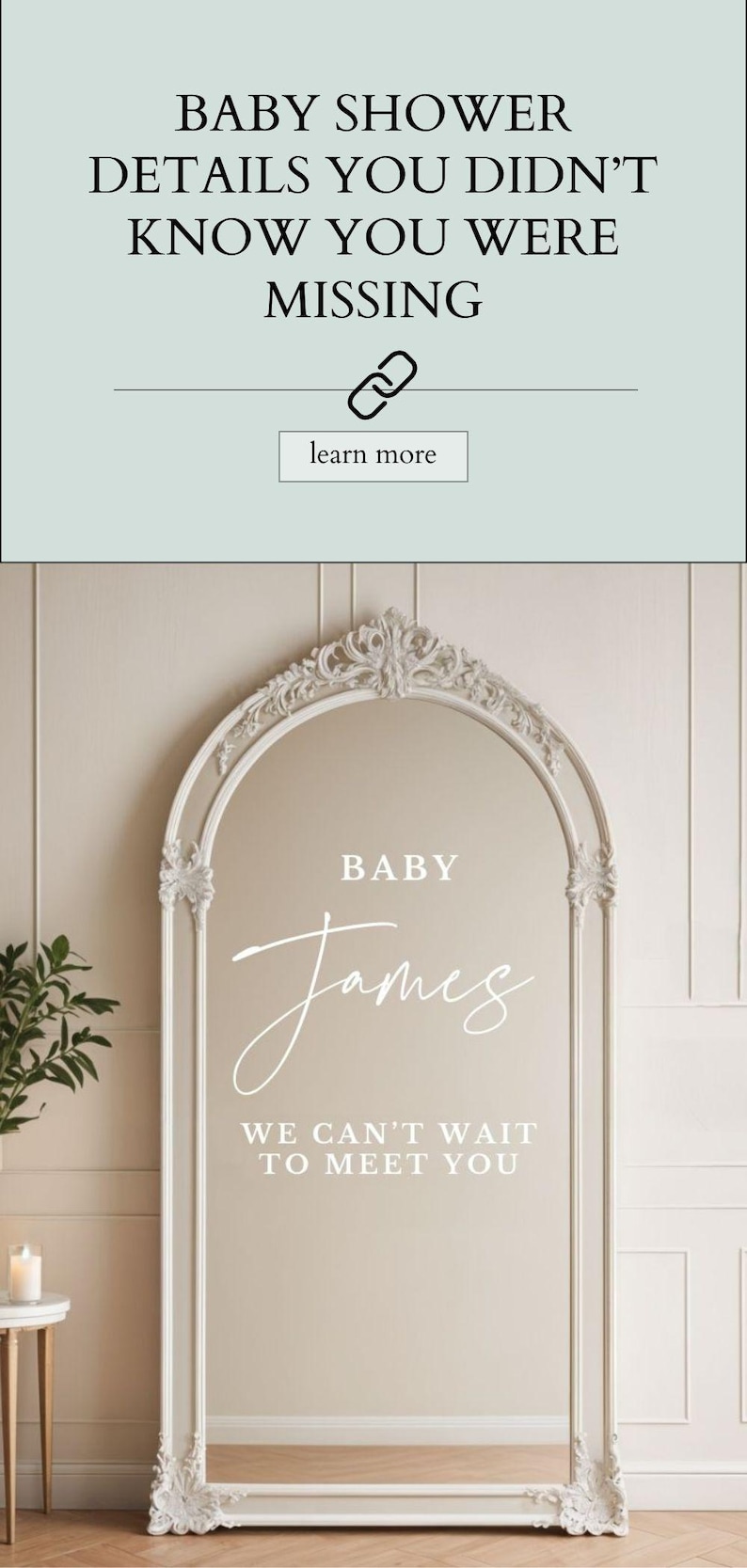 Baby Name Decal We Cant Wait to Meet You Baby Sign Decal for Custom ...