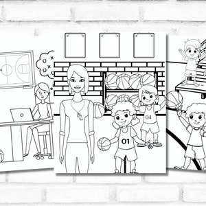 Basketball Digital Coloring Book for Coaches' Kids Basketball Activity ...
