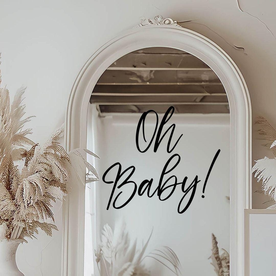 Baby Decal for Baby Shower Oh Baby Decal for Mirror Vinyl Sign Baby ...