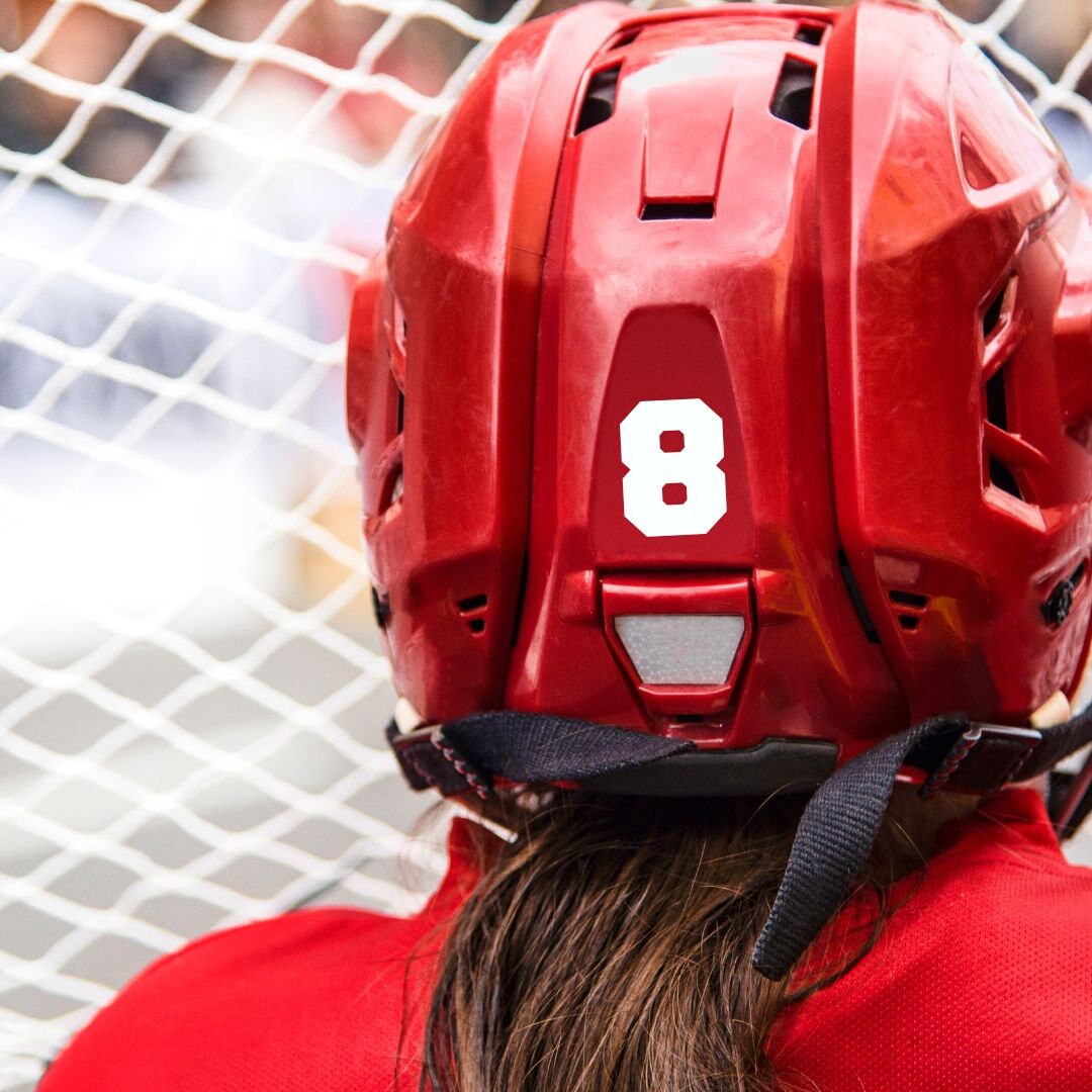 Hockey Number Decal for Custom Helmet Label Sticker Hockey Team Gift ...