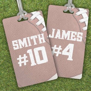 Custom Football Bag Tag for Team Flag Football Labels for Equipment ...