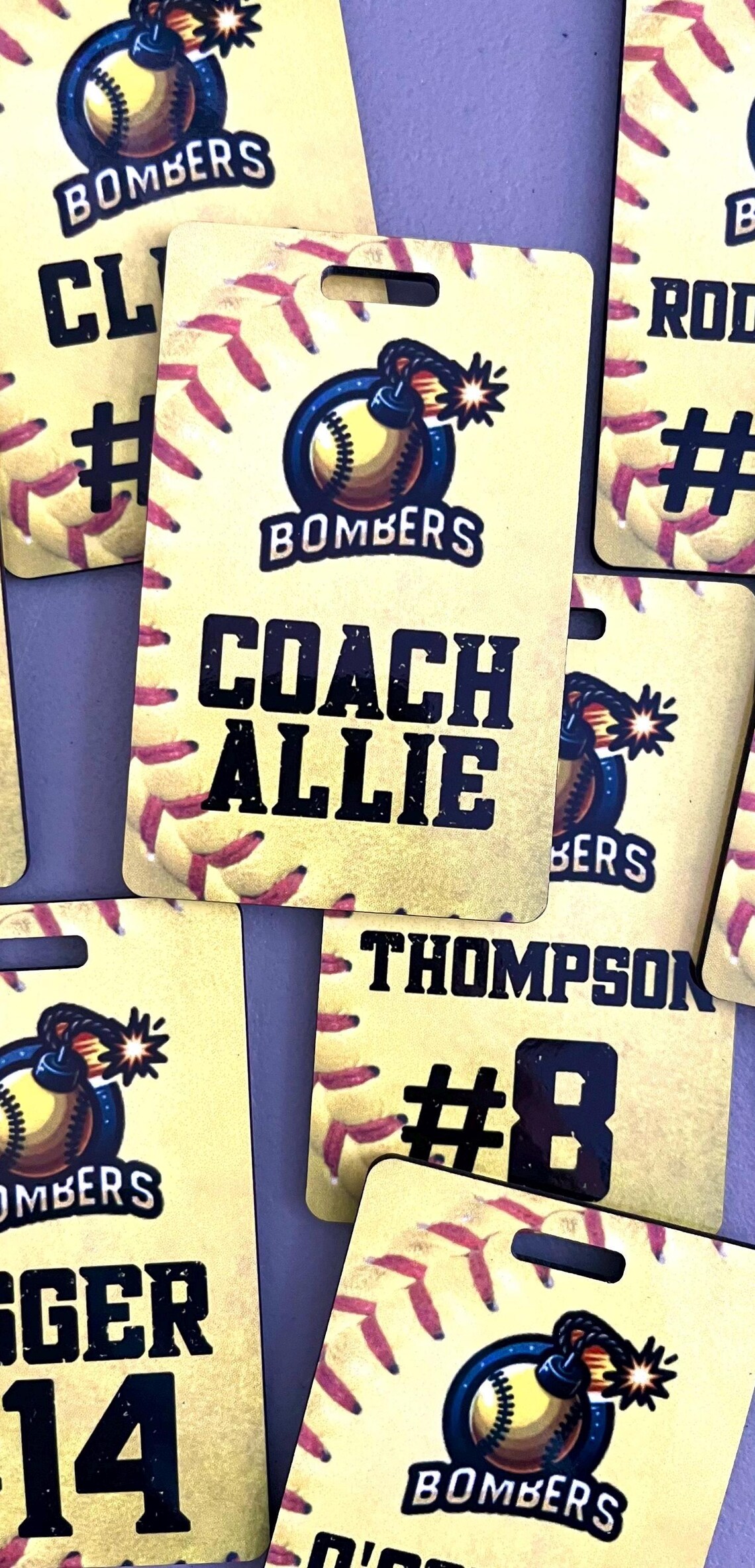 Custom Softball Bag Tag With Team Logo Travel Ball Bag Tag Labels for ...