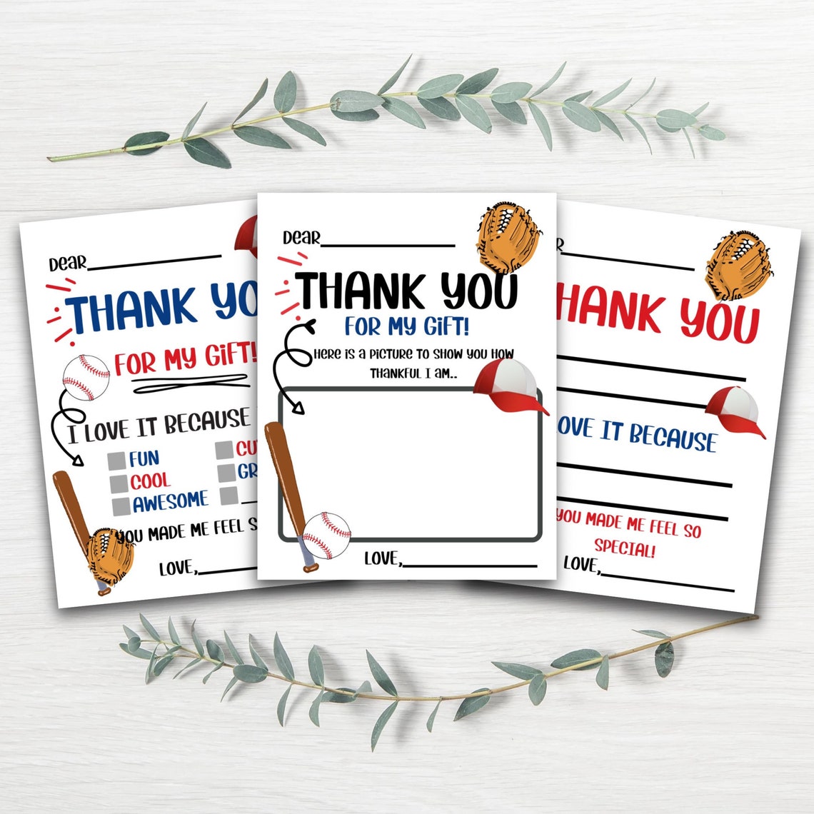 Sports PRINTABLE Bundle Kids Thank You Cards for Toddler Birthday ...