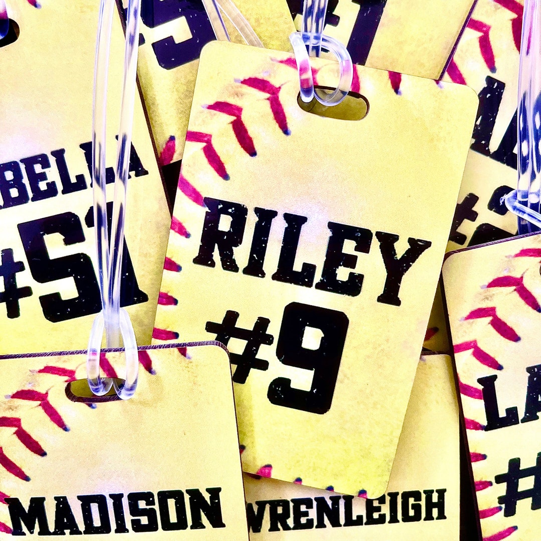 Custom Softball Bag Tag for Team T Ball Labels for Equipment Team Gifts ...