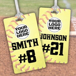 Custom Softball Bag Tag With Team Logo Travel Ball Bag Tag Labels for ...