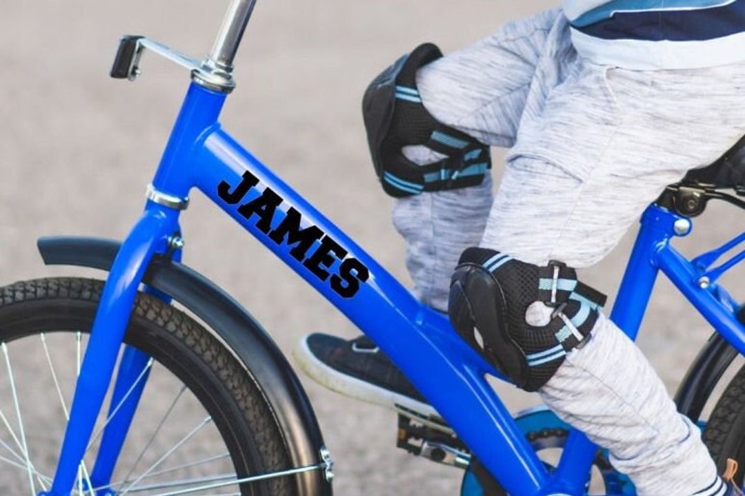 Customized Kids Name Sticker for Cool Bike Frame Label Bike Decal Name ...