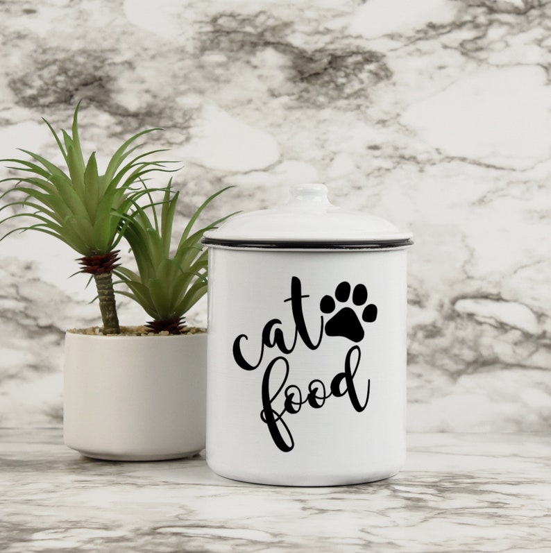 Cat Food Vinyl Decal Label Cat Food Container Decal Cat Bowl | Etsy