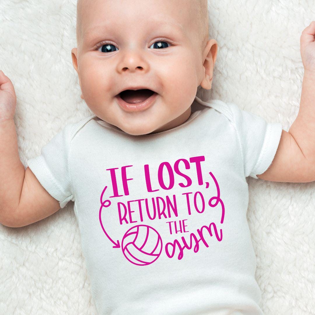 Funny Baby Volleyball Bodysuit for Baby Girl Newborn Outfit Volleyball ...