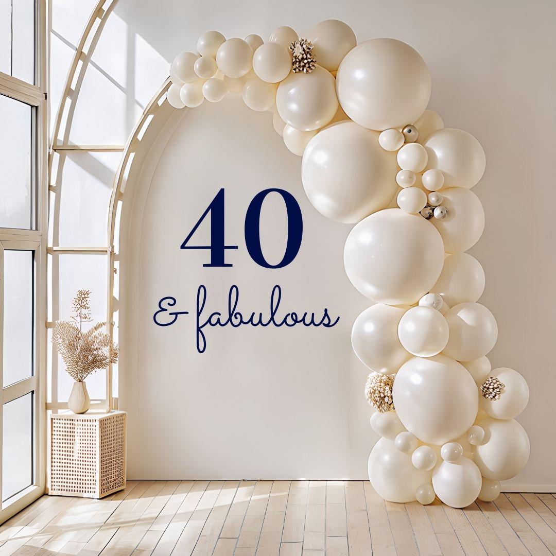 Forty and Fabulous Decal for 40th Birthday Sign Vinyl Decal Forty ...