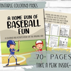 Printable Sports Coloring Pages for Kids, Digital Downlaod, Baseball ...