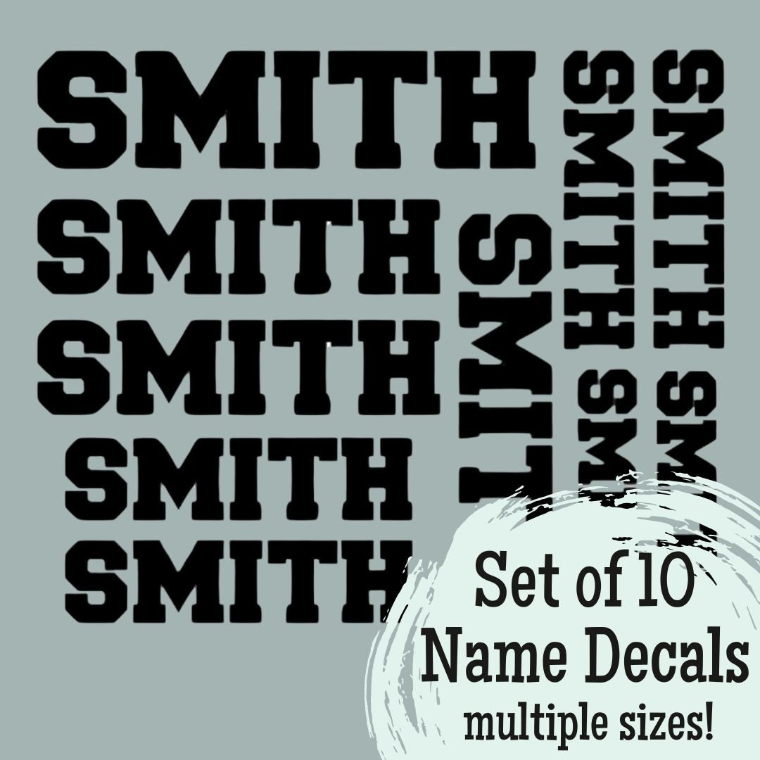 Custom Name Decals Set of 10 for Labeling Kid Helmet Name Decal Name ...