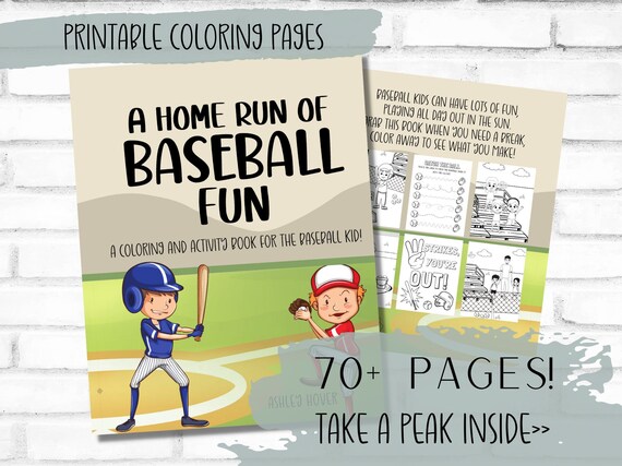 Printable Baseball Coloring Book for Toddler Activity Instant - Etsy