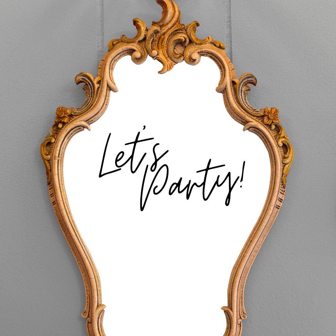 Birthday Decal for Fun Welcome Sign Let's Party Decal for Event Sign ...