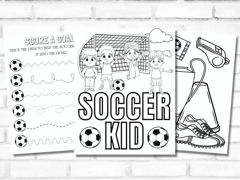 PRINTABLE Soccer Coloring Pages for Kids Soccer Activity - Etsy