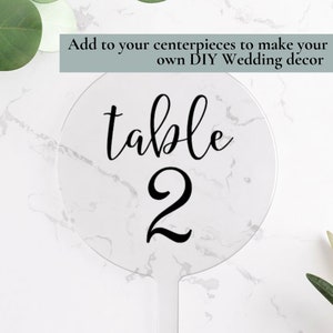Custom Table Number Decal Set for Formal Dinner Banquet Gala Large ...