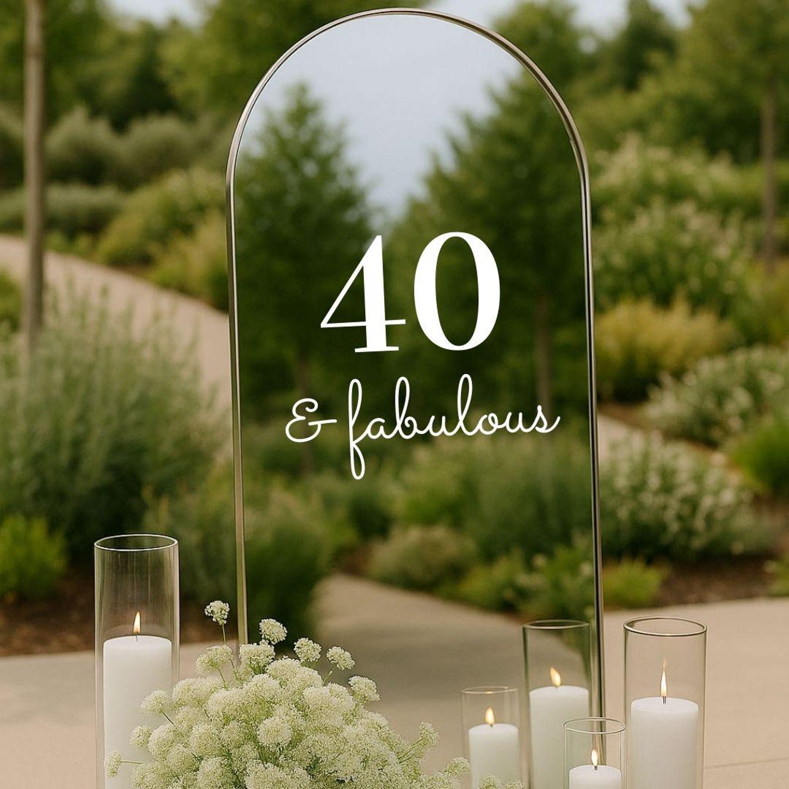 Forty and Fabulous Decal for 40th Birthday Sign Vinyl Decal Forty ...