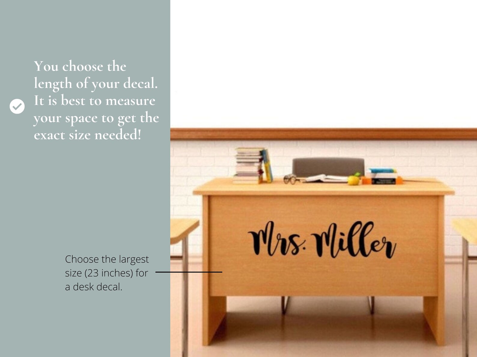 Teacher Name Vinyl Decal for Desk or Whiteboard Classroom - Etsy