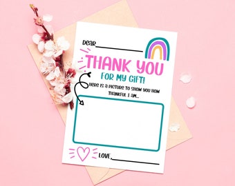 PRINTABLE Kids Thank You Cards Cute Toddler Thank You Notecards for ...