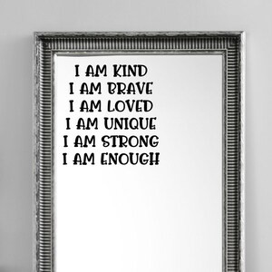 Mirror Affirmation Vinyl Sticker Decal for Mirror Affirmation Custom ...