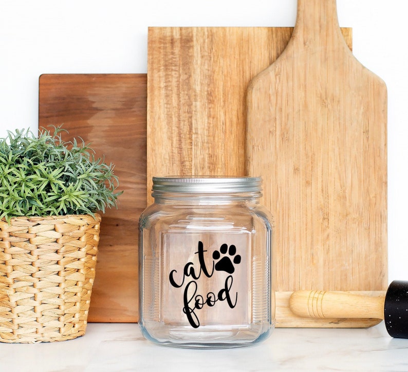 Cat Food Vinyl Decal Label Cat Food Container Decal Cat Bowl Decal Cat ...