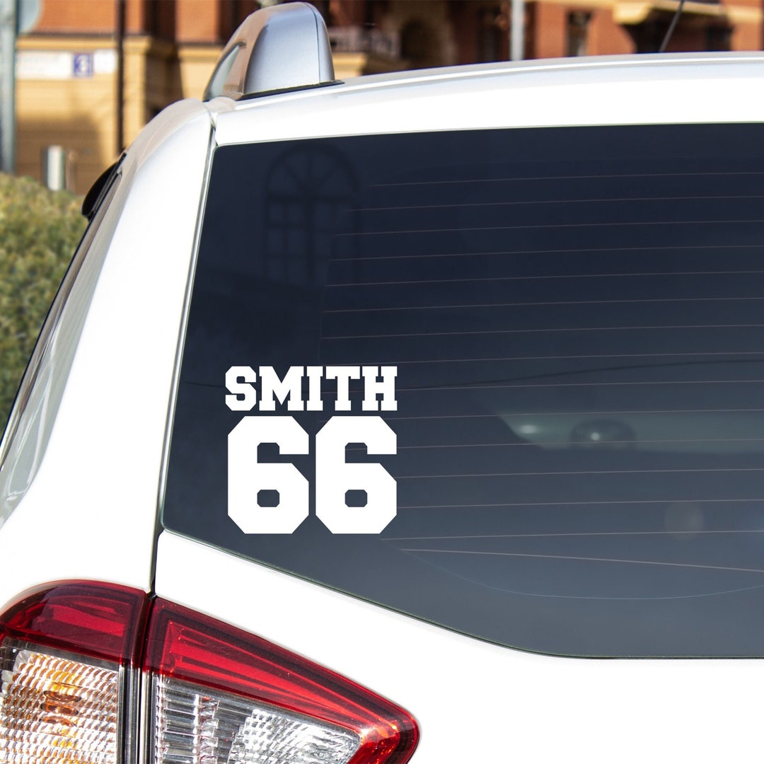 Sports Name Number Vinyl Decal for Car Varsity Number for Sports Mom ...