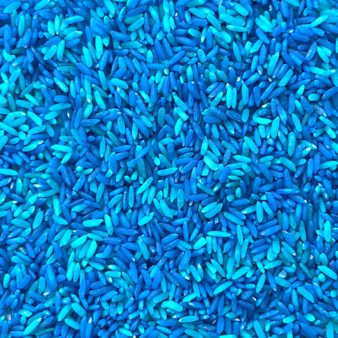 Blue Colored Rice for Ocean Sensory Filler Idea Winter Sensory Kit for ...
