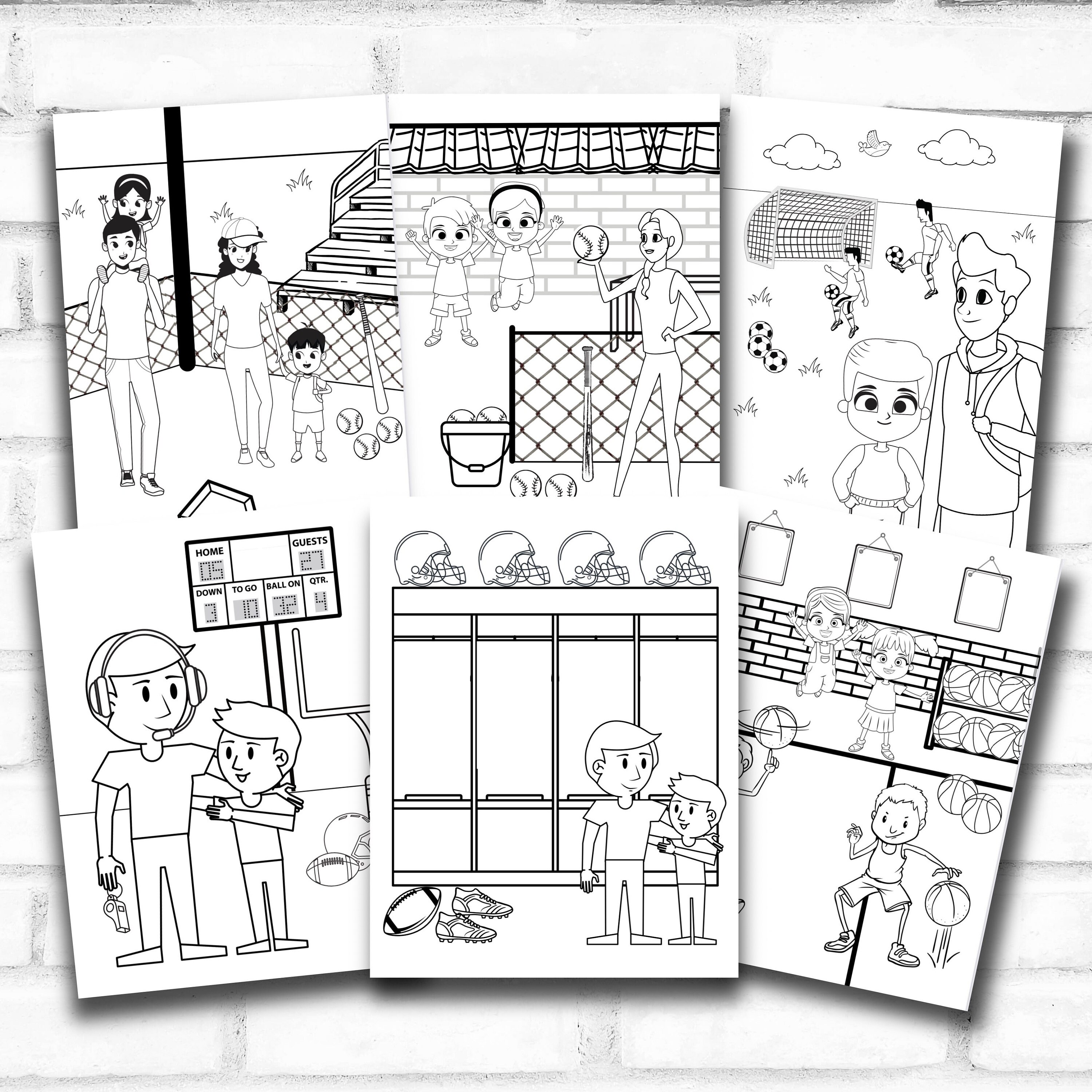 Sports Printable Coloring Pages for Coaches' Kids Instant - Etsy