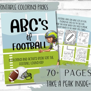 Abcs Football Printable Coloring Book for Kids on Game Day, Activity ...
