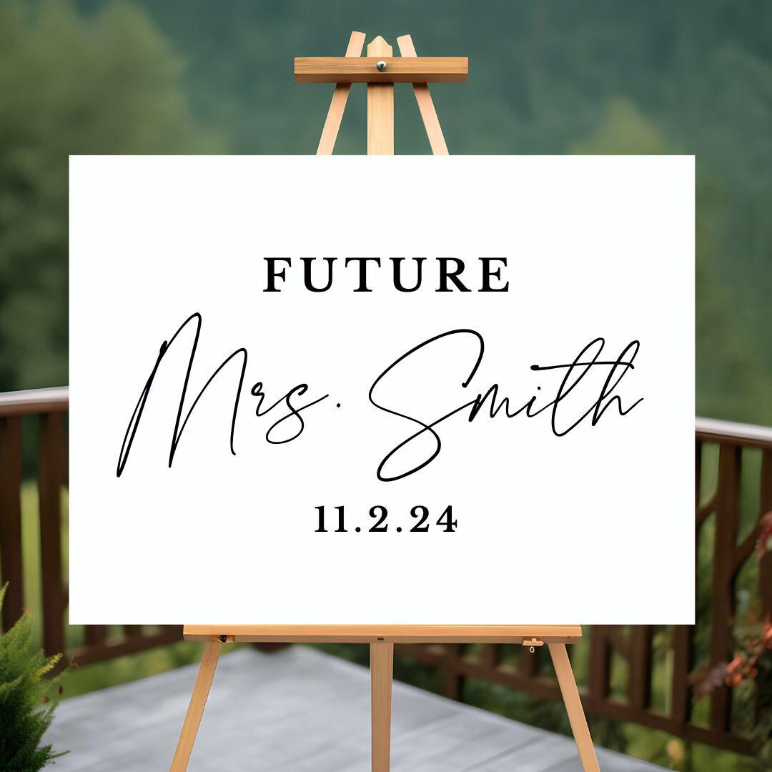 Future Mrs. Custom Bridal Shower Decal With Wedding Date Decal Last ...