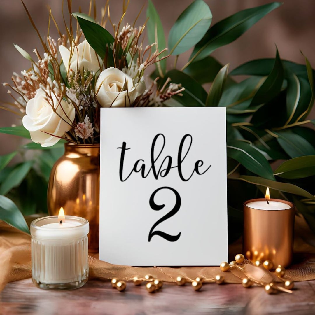 Custom Table Number Decal Set for Formal Dinner Banquet Gala Large ...