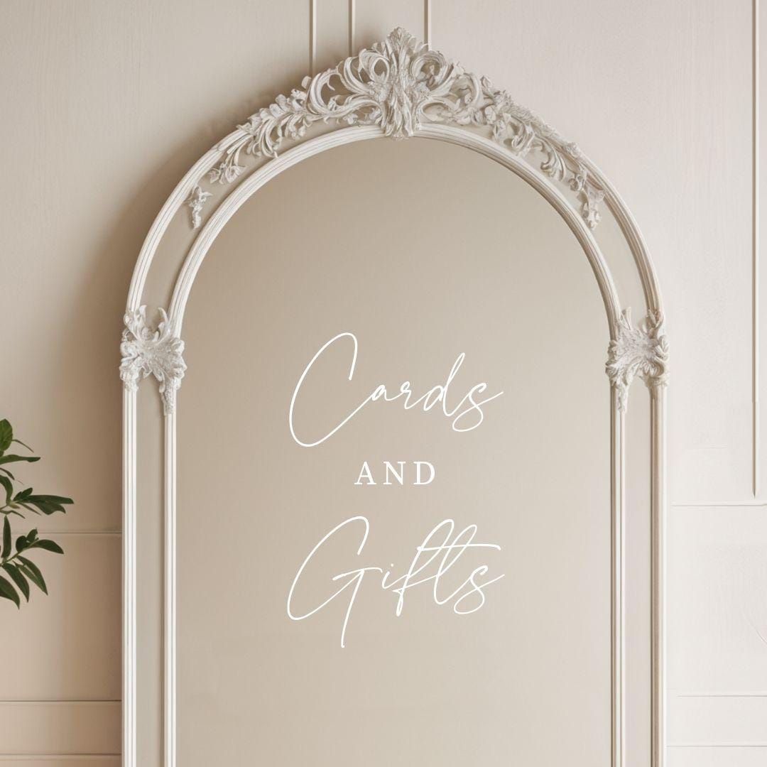 Cards & Gifts Vinyl Decal for Wedding Decal Gift Table Decal for Cards ...