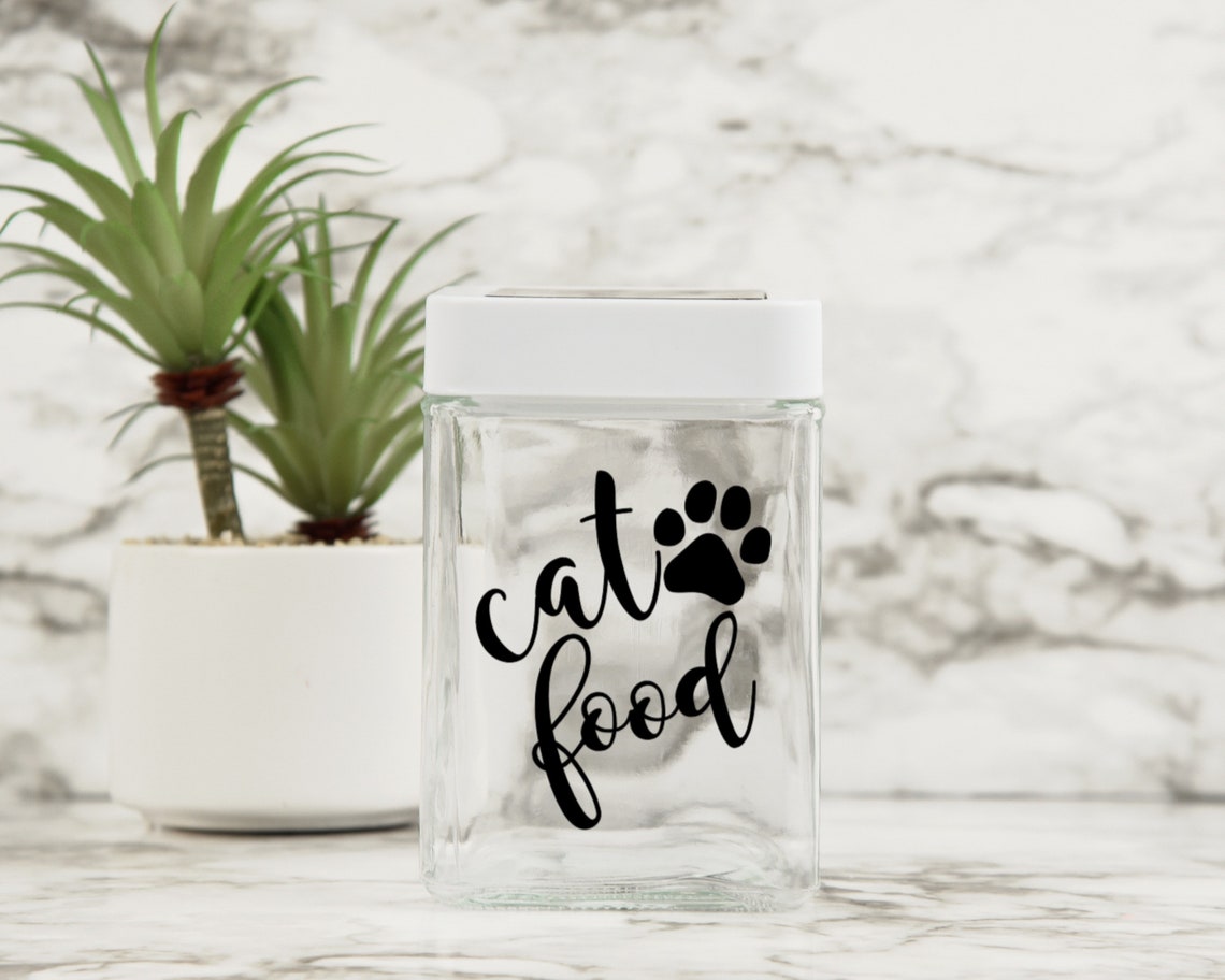 Cat Food Vinyl Decal Label Cat Food Container Decal Cat Bowl | Etsy