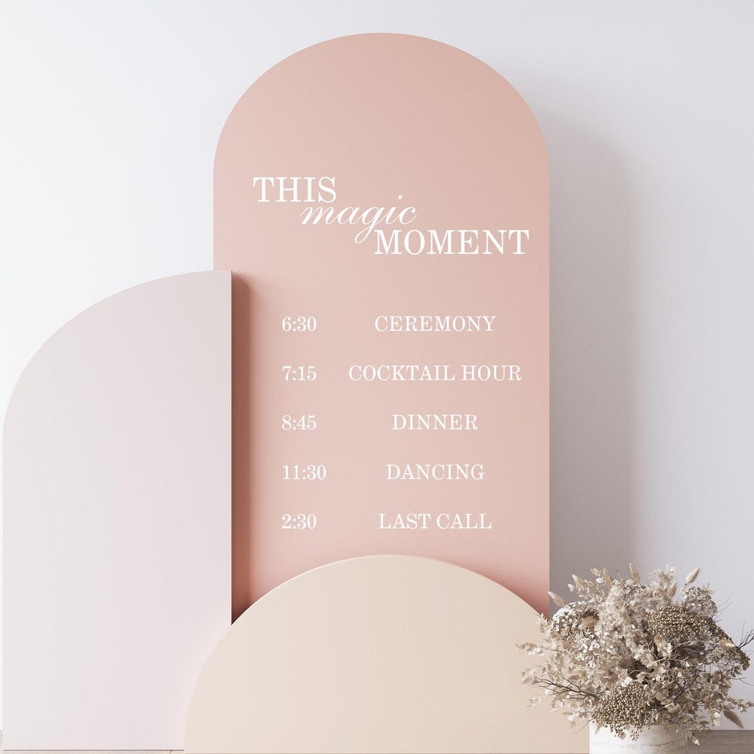 Custom Wedding Timeline Sign Wedding Schedule Sign Decal for Wedding ...