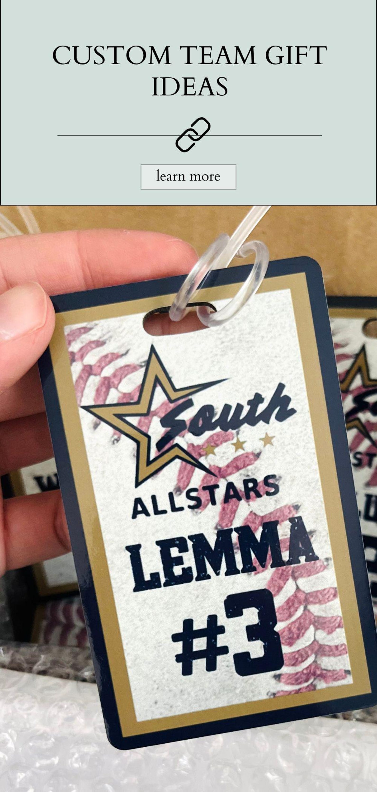 Custom Baseball Bag Tag With Team Logo Travel Ball Bag Tag Labels for ...