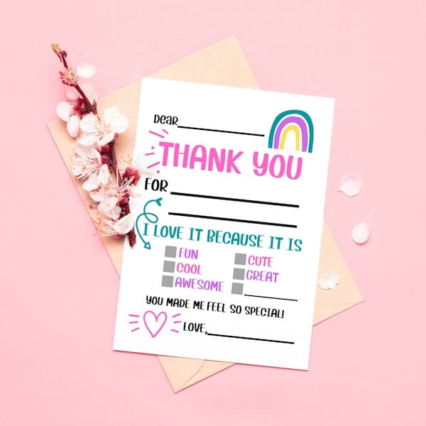 Rainbow Thank You - Etsy