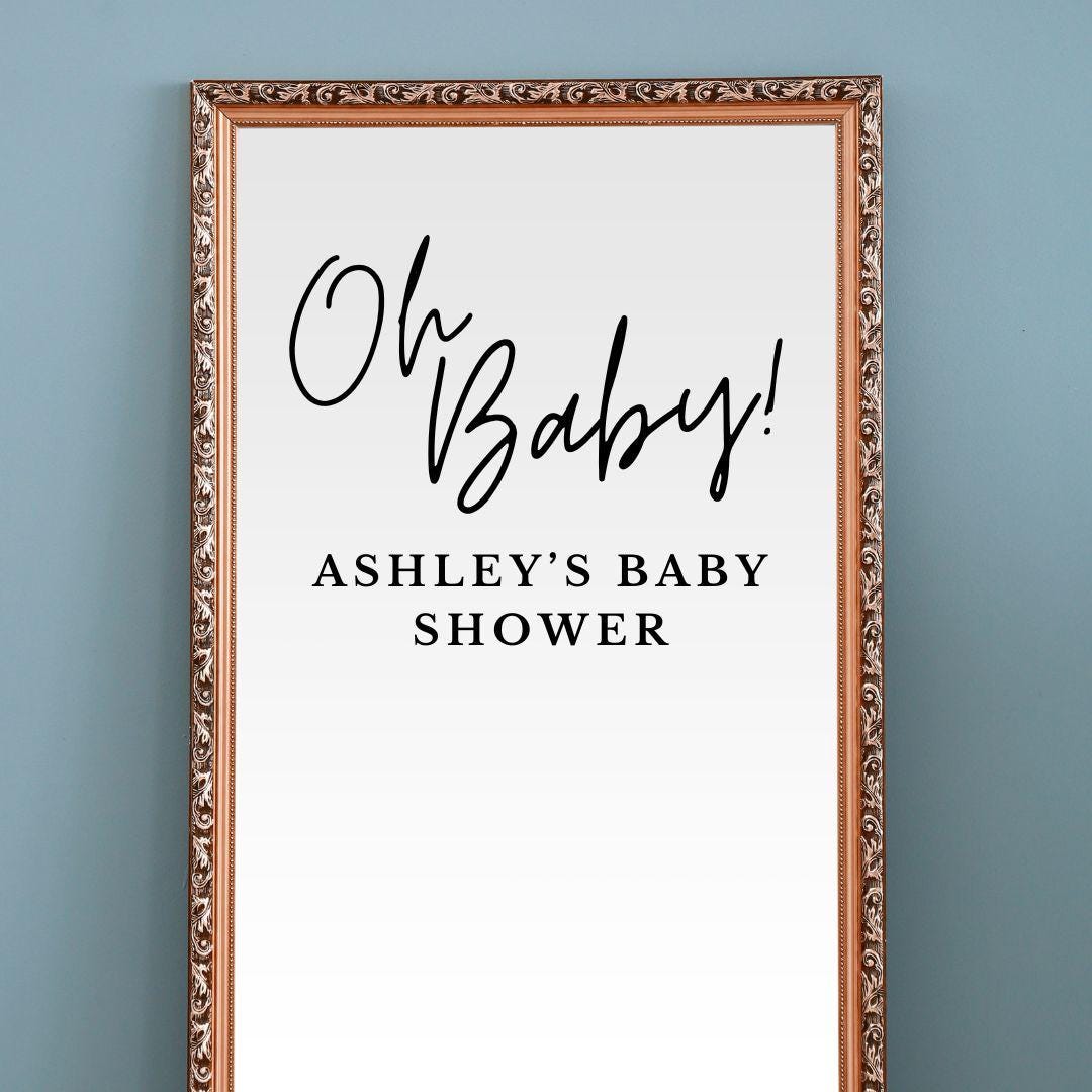 Oh Baby Vinyl Decal for Custom Baby Shower Sign Baby Shower Decal for ...