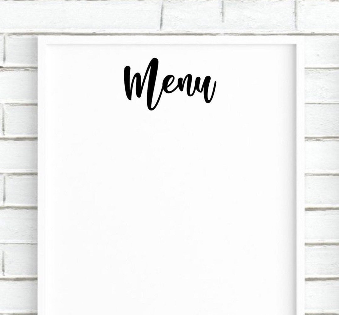 Menu Decal for Cute DIY Menu Board for Kitchen Decor - Etsy