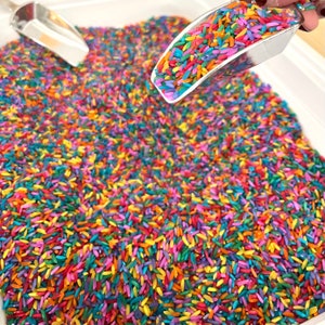Rainbow Colored Rice for Kids Colorful Sensory Bin Filler for ...