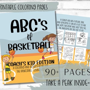 Basketball Printable Coloring Book for Coaches’ Kids Alphabet Coloring ...