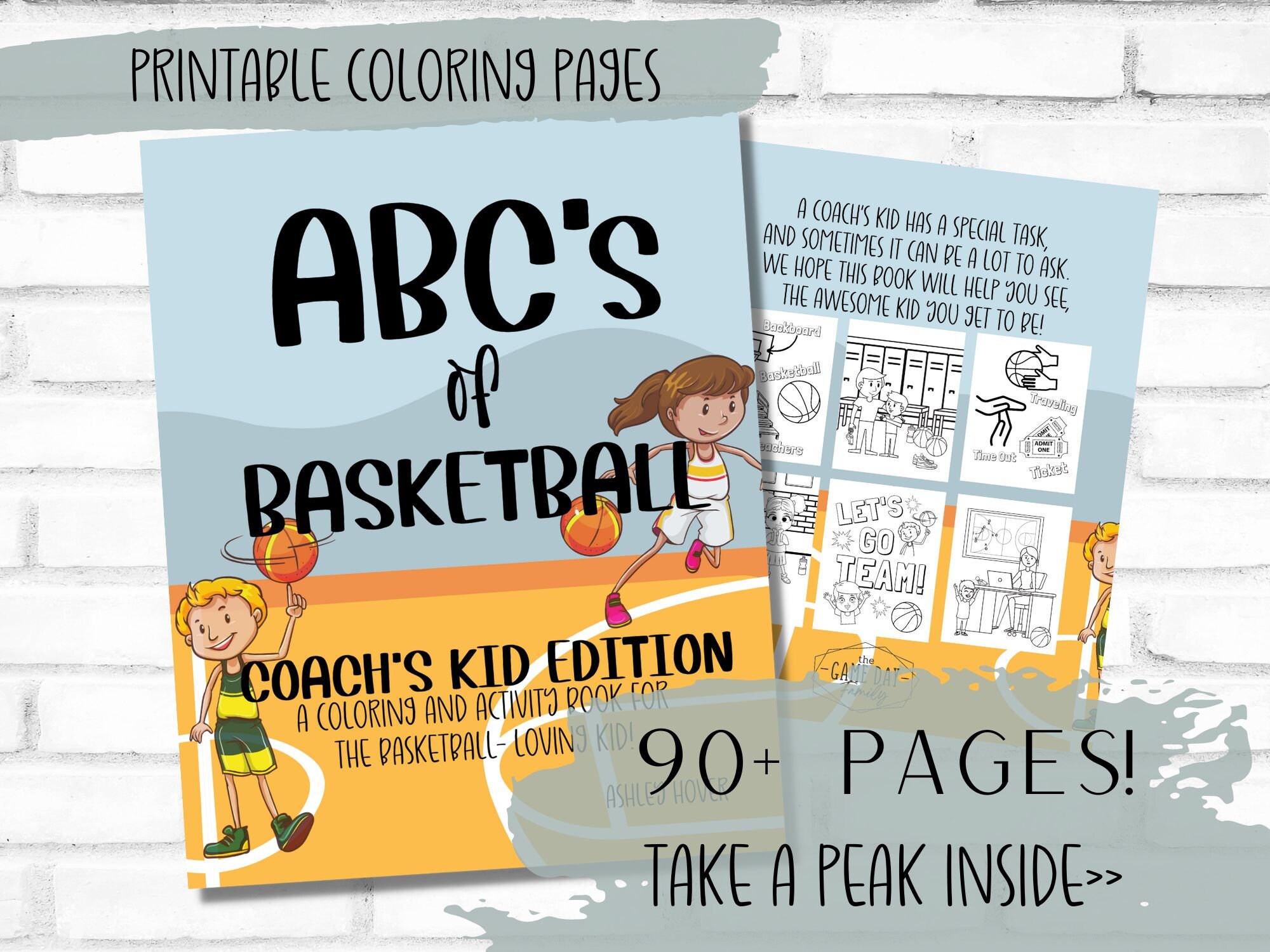 Basketball Printable Coloring Book for Coaches Kids Alphabet - Etsy