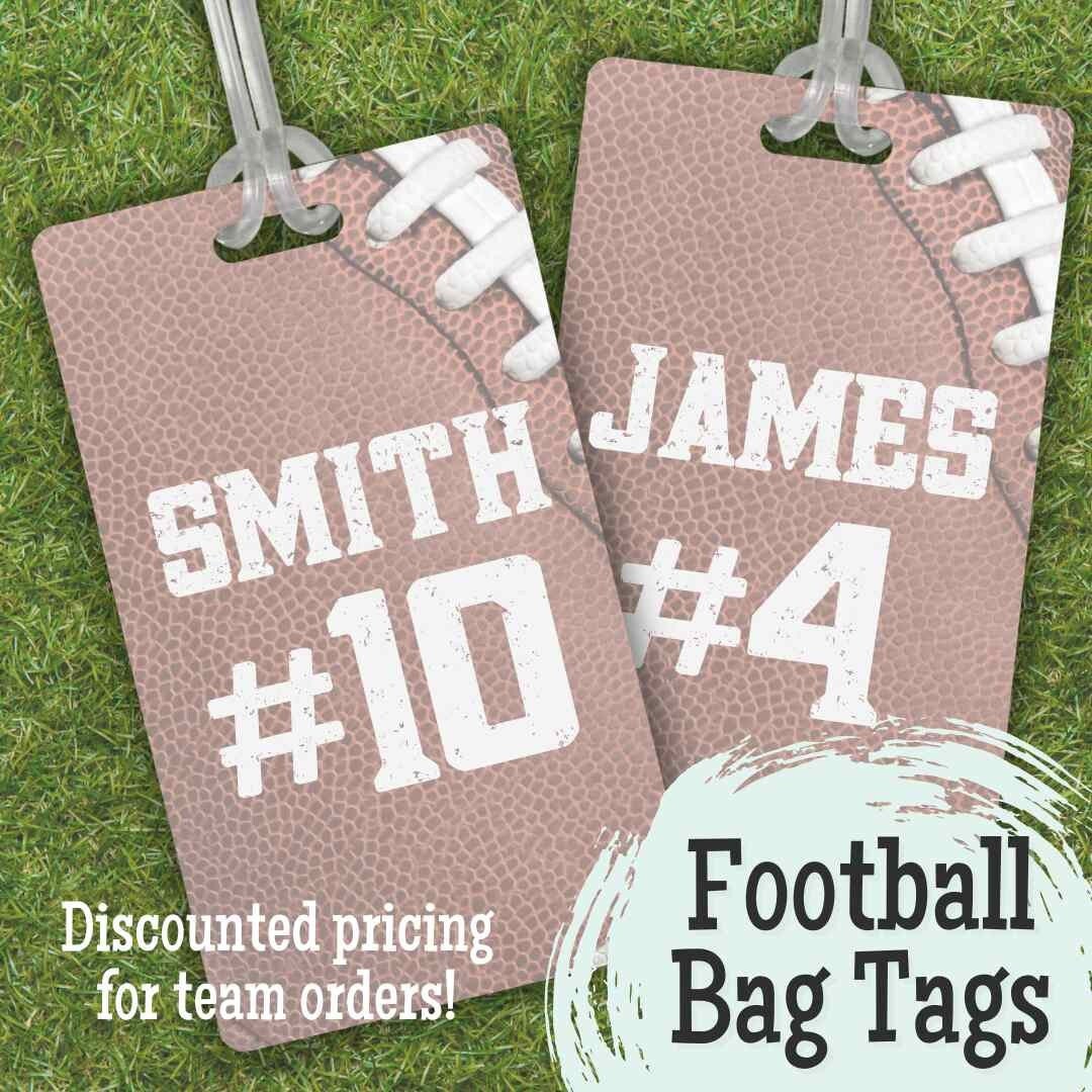 Custom Football Bag Tag for Team Flag Football Labels for Equipment ...