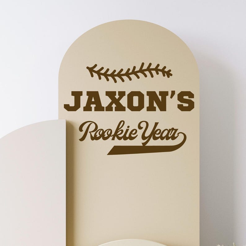 Custom Rookie Year Decal for 1st Birthday Welcome Sign Custom Baseball ...