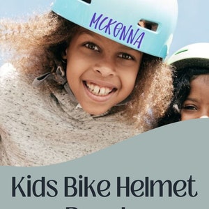 Custom Kids Helmet Name Decal Kids Bicycle Decals With Customized ...