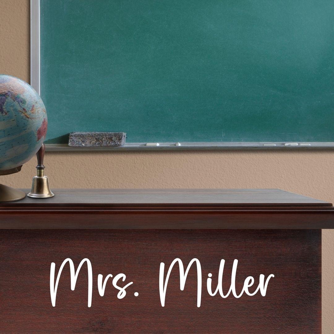 Teacher Name Vinyl Decal Classroom Door Decal Custom Whiteboard Decal ...