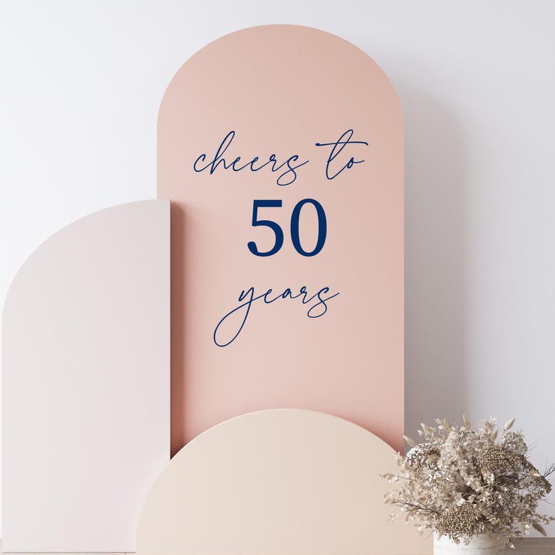 50th Wedding Anniversary Mirror Decal Cheers to 50 Years Welcome Sign ...