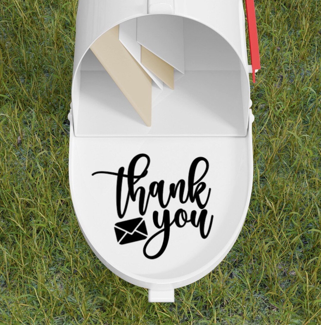 Thank You Mailbox Vinyl Decal for Mail Man Appreciation Idea Sticker ...