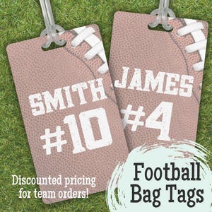 Personalized Football Bag Tags for Team Gifts Football Equipment Tag ...