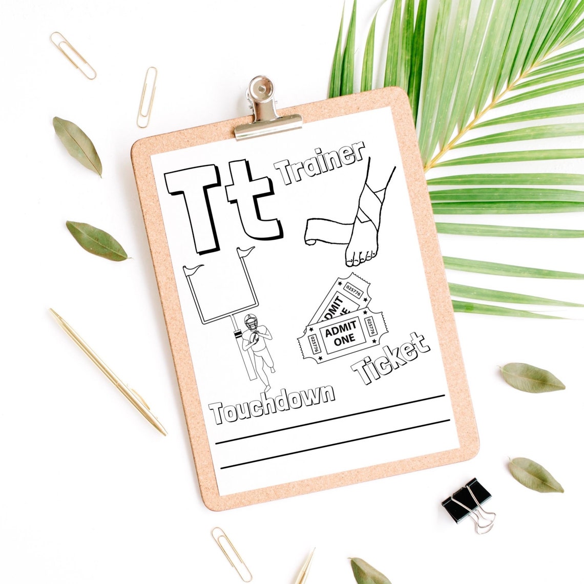 Abcs Football Printable Coloring Book for Kids on Game Day | Etsy