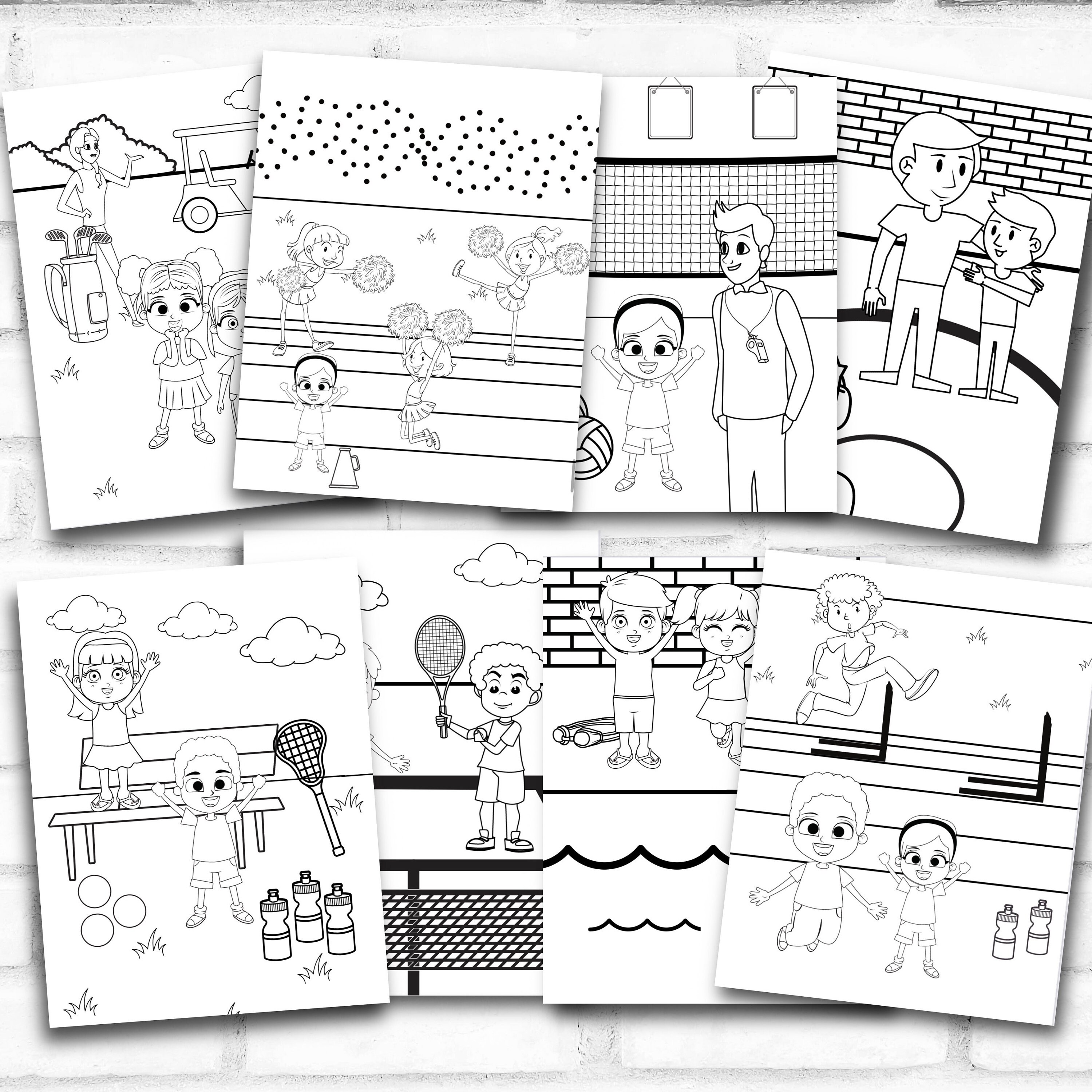 Sports Printable Coloring Pages for Coaches' Kids Instant - Etsy